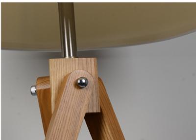 China 9W Tall Wooden Tripod Floor Lamp With Remote Floor Polished Chrome Finish for sale