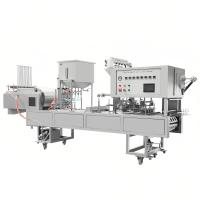 China Jelly Cup Fill Seal Packing Machine Double Head for sale