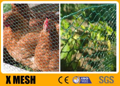 China PVC Green Coated 1.0mm Chicken Wire Netting Metal Farm Fence For Poultry Fields for sale
