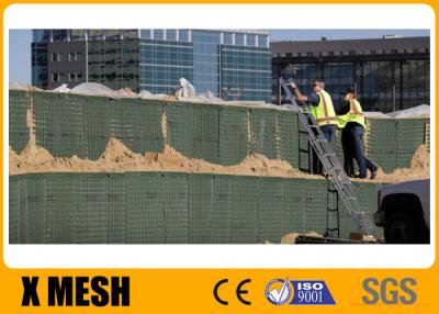 China 4.0 / 5.0 Mm Hesco Flood Barriers For River And Sea Bank With Green Textiles for sale