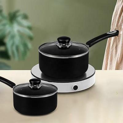 Cina Del venditore più importante del nero della cucina delle pentole del latte del vaso dell'alluminio salsa all'ingrosso Pan Set With Bakelite Handle del bastone non in vendita