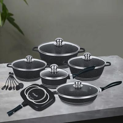 Cina Il vaso di cottura rosso multifunzionale all'ingrosso 23pcs del venditore più importante ha messo non gli insiemi di alluminio antiaderanti delle pentole di Ollas del bastone in vendita