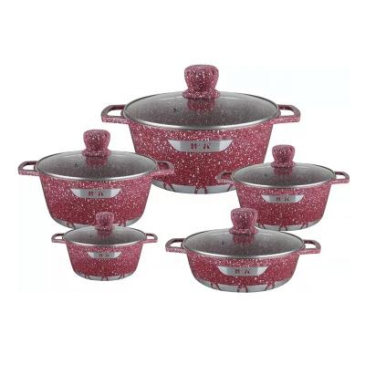Cina Migliore non bastone multicolore di vendita che cucina vaso inferiore delle pentole del vaso d'acciaio dei vasi il doppio con il coperchio di vetro in vendita