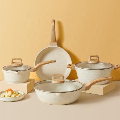 Cina Il vaso di cottura di alluminio multifunzionale delle pentole 3pcs ha messo non l'insieme delle pentole degli articoli della cucina del bastone in vendita