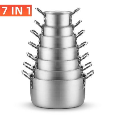 Cina I vasi di riserva di vendita del ristorante della minestra delle pentole di alluminio calde del vaso che cucinano gli articoli hanno messo l'insieme di cottura di alluminio del vaso in vendita