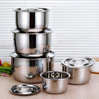Cina La fabbrica la cosa migliore vendendo 5 pezzi che i vasi mettono le pentole di cottura dell'insieme del vaso di acciaio inossidabile mette con il coperchio in vendita