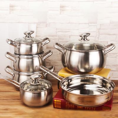 Cina Cuoco multifunzionale Pot Stainless Steel delle pentole dei pc dell'insieme 12 delle pentole che cucina vaso messo con il coperchio di vetro in vendita