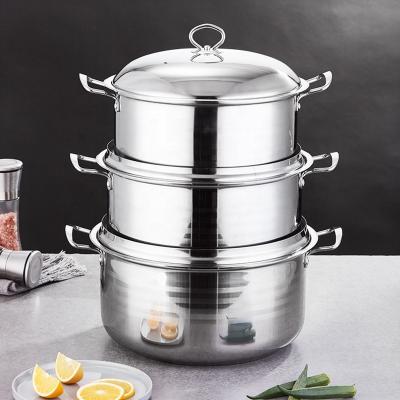 Cina La migliore vendita vaso di acciaio inossidabile Cookingware Ollas di 3 pezzi ha fissato la cottura dell'insieme delle pentole del vaso degli articoli della cucina dell'insieme del vaso in vendita