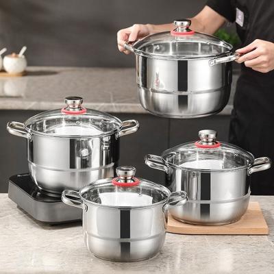 Cina I pc della cucina 8 di vendita diretta della fabbrica che cucinano i vasi che le pentole mettono il vaso della minestra di acciaio inossidabile hanno fissato la cottura degli insiemi del vaso in vendita