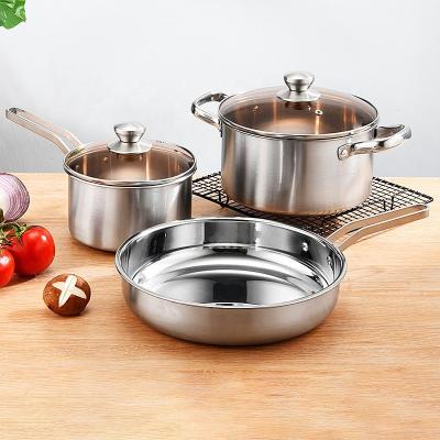 Cina Le pentole multifunzionali della cucina che cucinano il vaso hanno messo le pentole di acciaio inossidabile mettono con la maniglia spessa di acciaio inossidabile in vendita