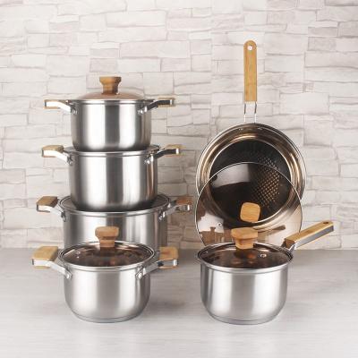 Cina Le pentole che multifunzionali della cucina di Amazon il vaso di cottura d'argento ha messo il vaso di acciaio inossidabile mettono con il coperchio in vendita