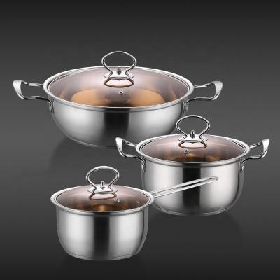 Cina Amazon che il fondo piatto di PCS del venditore PIÙ IMPORTANTE 6 che cucina il vaso mette la salsa Pan Soup Pot Frying Pan mette per la cucina in vendita