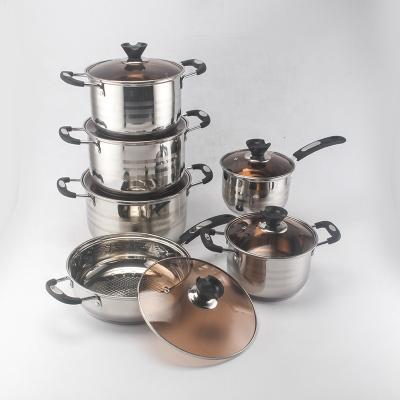 Cina La migliore cucina di vendita 12 pezzi che cucinano il vaso dell'insieme del vaso e filtra l'insieme delle pentole di acciaio inossidabile in vendita