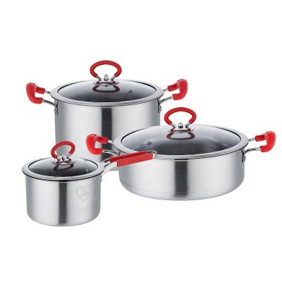Cina La nuova cucina di arrivo che cucina il vaso ha messo il vaso della minestra di acciaio inossidabile ha fissato la cottura dell'insieme delle pentole in vendita