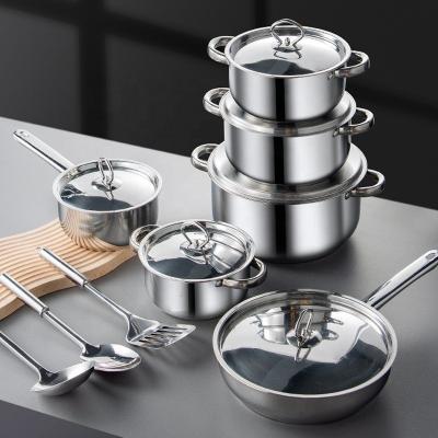 China Multifunctionele Keukenhousewares Keukenpotten en Pannen Geplaatst Ollas-Roestvrij staal 15pcs die Cookware-Reeks koken Te koop