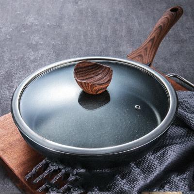 Cina La padella calda del rivestimento del marmo delle pentole di vendita ha fuso sotto pressione il bastone di alluminio di 28cm non che frigge Pan Ollas Fry Pan in vendita