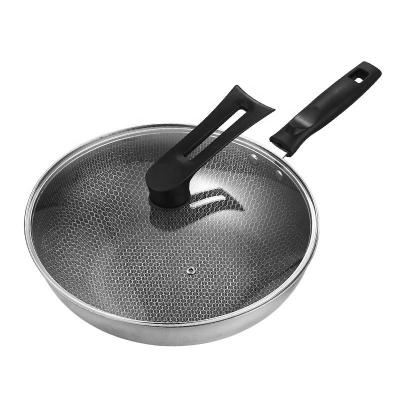 Cina Padella di cottura di acciaio inossidabile Pan Round Fry Pan Nonstick dell'articolo da cucina 410 di vendita diretta della fabbrica in vendita