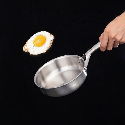 Cina Pentole di cm Mini Pans Eggs Cooking Fry delle pentole 16 di buona qualità 18/8 di acciaio inossidabile Pan With Stainless Steel Handle di frittura in vendita