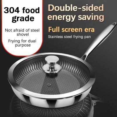Cina Nuova cucina di arrivo che cucina friggendo Pan Frypan Non Stick Honeycomb 18/8 di padella di acciaio inossidabile 304 in vendita