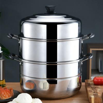 中国 汽船の鍋Oemの汽船が付いている熱い販売の大きいステンレス鋼の2/3の層のレストランの台所用品スープ鍋の食糧汽船の鍋 販売のため