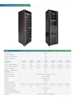 중국 고전압 스택형 LiFePO4 배터리 캐비닛, CAN 통신 올인원 시스템 판매용