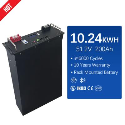 China Sistema de almacenamiento de energía para el hogar con batería solar de 51,2 V 100 Ah 10 kWh con energía solar y batería de litio de 48 V 200 Ah para respaldo de toda la casa en venta