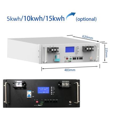 China Langchuan 48V 100Ah 200Ah 5kwh 10kwh Rack-Mounted Lifepo4 Battery Hybrid Grid Connection RS232 Communication Port Solar System for sale