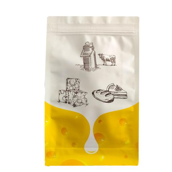 Quality ECO Safety Children's Zipper Food Bag Food Grade Aluminum Foil Cheese Bag Customizable Eight Sided Sealed Zipper Bag for sale