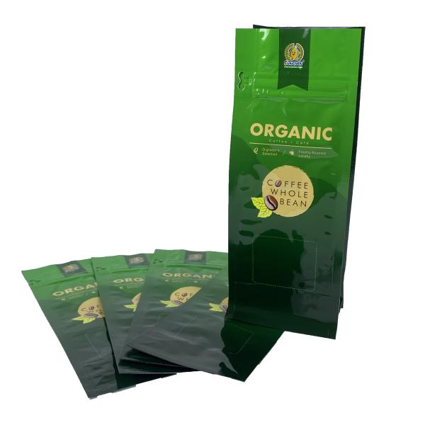 Quality Custom Printed Aluminum Foil Coffee Bean Bags High-Sealing Empty Pouch Side Zippers Flat Bottom Stand-for Chewing Gum Milk DDP for sale