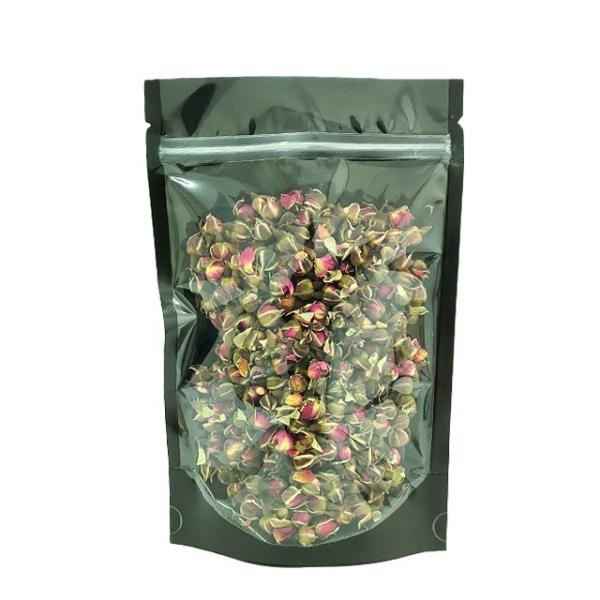 Quality High Barrier Transparent Window Mylar Bags Smell Proof Stand up Packaging Pouch Resealable Zipper PE Tea Bags for sale