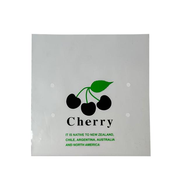 Quality Opp Customized Logo Plastic Bag With Preserved Permeable Hole Cherry Fresh Fruit and Vegetables Packaging Bag for sale