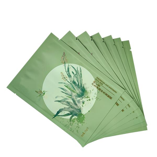 Quality 3-Sided Printed and Sealable Leakproof Aluminum Foil Pouch Flat Bag Mylar for Facial Mask Pack Plastic Sealable Bag for sale