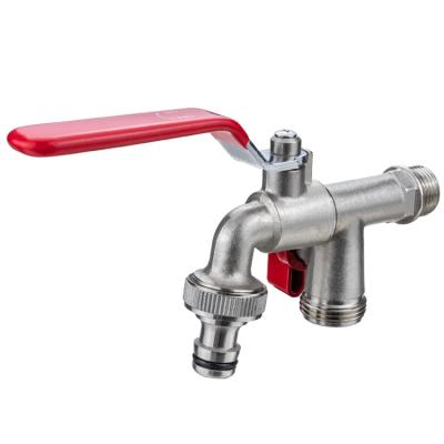 Cina DN15 DN25 Doppio ugello Maniglia singola Graden Rubinetto dell'acqua One In Two Out Rubinetto in ottone in vendita