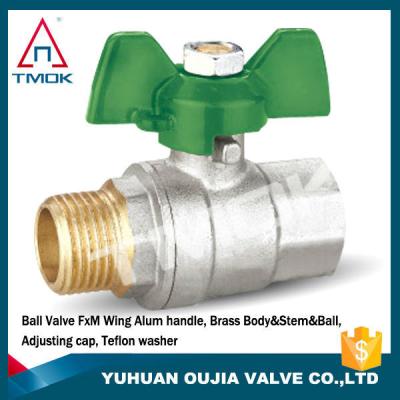 Cina La farfalla dell'acqua 232psi dn20 della maniglia della farfalla ha infilato il manuale d'ottone della valvola a sfera in vendita