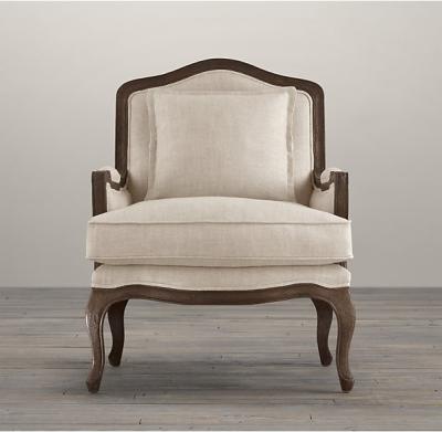 China Classical French Antique Wooden Fabric Living Room Chairs , living room armchair styles for sale