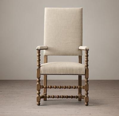 China Green blue grey Fabric Dining Chair with high back and Double - doweled frame for sale