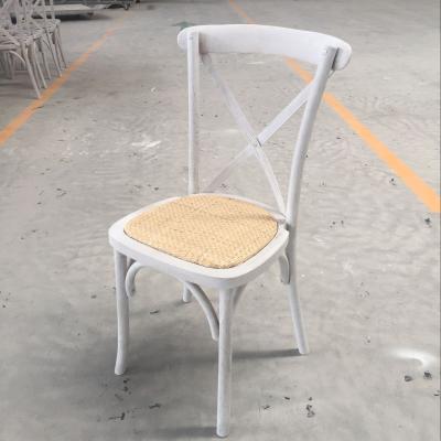 China Wooden catering wedding event chair Cafe Restaurant Cross back chair X back chair for sale