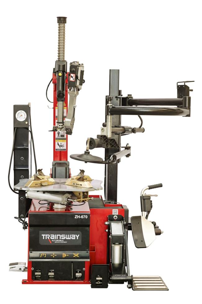 Tilt Back Right Arm Assist 30" Clamping Capacity Tire Changer Zh670A Trainsway