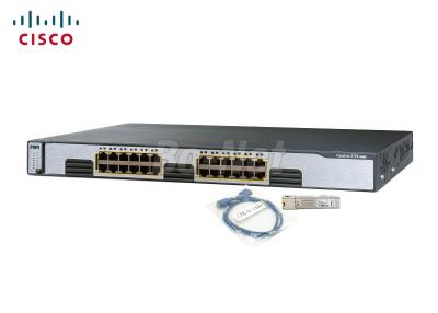 Cina Gigabit Ethernet Cisco usato la rete commuta 24 porti WS-C3750G-24T-S accatastabili in vendita