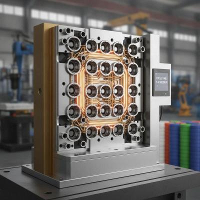 China High Speed 48 Cavity Hot Runner Bottle Cap Injection Mold with 5-8 Seconds Cycle Time for Beverage Closures for sale