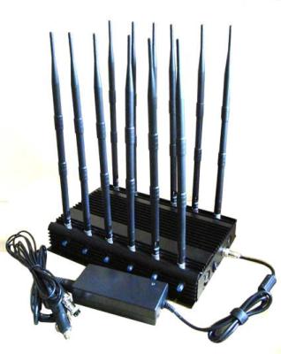 China 12band  GSM DCS Rebolabile 3G 4G WIFI GPS RF Bugs Jammer (from 130 to 500 Mhz ) for sale