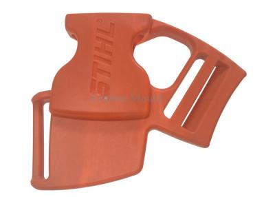 China Orange Precision Injection Molding Plastic Strap Buckle For Backpack Belt / Bag Parts Accessories for sale