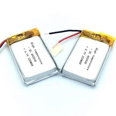 China 402030 3.7v 220mah High Temperature Rechargeable Lithium Ion Battery for  Headset for sale