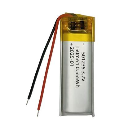 China 501235 3.7V 150mAh Lithium Polymer Battery Small Rechargeable Battery for Smart Glasses Headset for sale