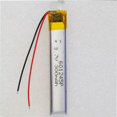 China Soft-pack Polymer Battery 601245 3.7V 300mAh for Wearable Devices Voice Recorders Bluetooth Headsets for sale