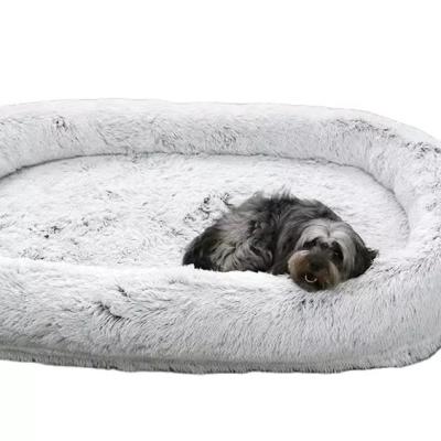 Китай Amazonas Hot Sale 160cm Human Non-Slip Washable Long Plush Giant Fluffy Pet Bed For Cats And Dogs продается