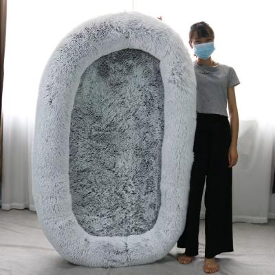 China Manufacture 160cm Non-Slip Washable Long Plush Giant Fluffy Pet Bed For Cat Dog For Pet Animals à venda