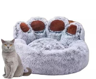 Китай Amazon Hot Sale Nice Quality Pet Winter Soft Warm Heating Nest Round Donut Bed For Pet Dog Cat продается