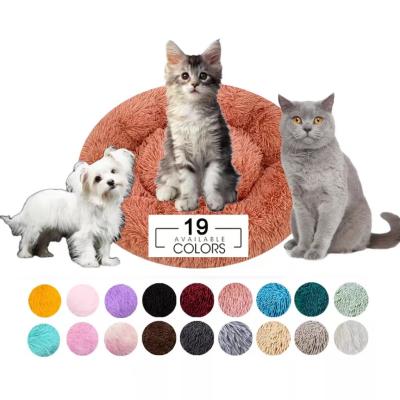 China Amazon Nice Quality 65*70*5cm Soft Round Washable For Small Animal Warm And Furry Pet Bed With Memory Foam For Pets Te koop