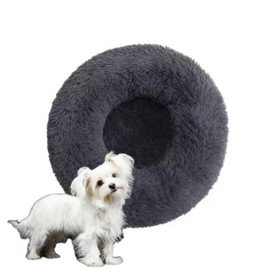China Wholesale Nice Quality Multi-Colors 60*60*4.5cm Soft Heating Nest Round Donut Pet Dog Beds For Pet Cat Dog Te koop